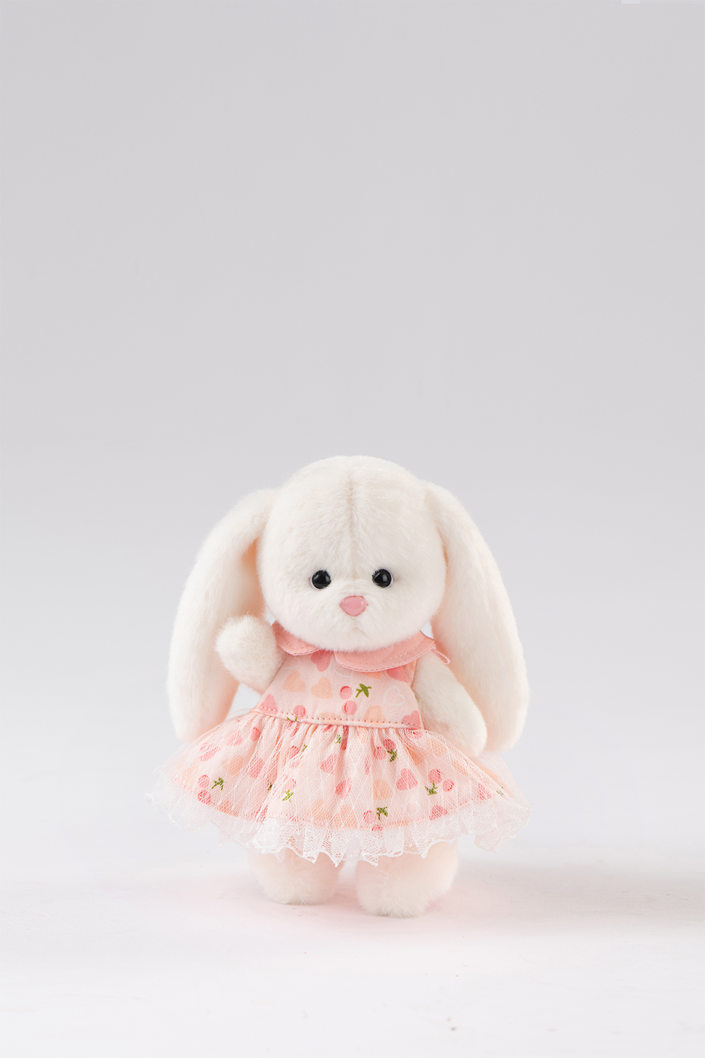 Lina Bear Pocket Series - White Drop Ear Bunny with Pink Cherry Dress ...